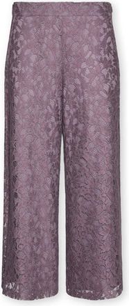 Elena Miro Femme, Pantalons, Violet, Taille: 52 FR Cropped Lace Pantalons