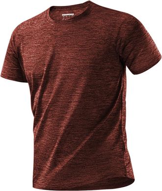 Magcomsen Outdoor Shirt Herren Sommer Sport T-Shirts Surfer Shirt Leicht Laufshirt Kurzarm Trainingsshirt Funktionsshirt Regular Fit Wandershirt Dunkelorange 2X