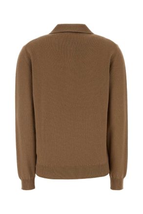 Blaze Womens Camel Wool Blend Highland Polo Shirt Exterior: Cashmere T-shirts And Polos