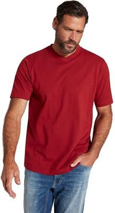 JP1880 Hommes Grandes Tailles L-8XL Jusquau 8XL - T-Shirt Basic à col en V en Jersey Pur Coton, Rouge Bordeaux 5XL 702415540-5XL