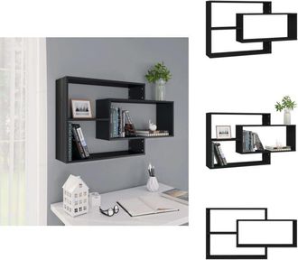 vidaXL Vidaxl - tagères murales noir 104x20x58,5 cm Bois dingénierie - Etagere Murale - Etageres Murales - Meuble Mural - Rangement Mural - Decoration