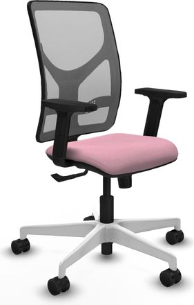 Piqueras y Crespo Schreibtischstuhl mit 2D-Armlehnen, h&ouml;henverstellbare Lendenwirbelst&uuml;tze, ausgestattet mit 3 Positionen und Schneideschaum, Grau/Rosa