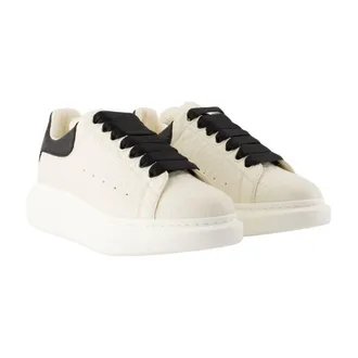 Alexander McQueen Womens Quilted Leather Sneaker White Calfskin