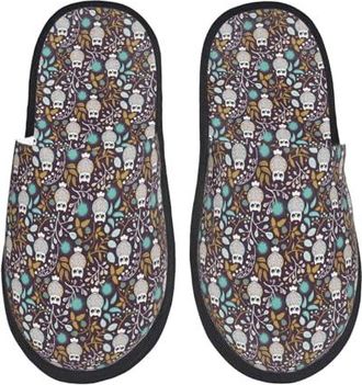 Generic Imprim&eacute; Hibou Mignon Des For&ecirc;ts Pantoufles Moelleuses Hiver Pantoufles En Peluche Antid&eacute;rapants Chausson Pour Unisex Chambre Femme M