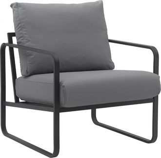 Clp Lounger Manea I Relaxsessel Kunstleder Oder Stoff Bezug I Mit Stabilem Metallgestell I Gepolsteter Clubsessel, Farbe:grau, Material:Kunstleder