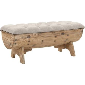 vidaXL Banc de rangement Bois massif et tissu 103 x 51 x 44 cm Vidaxl