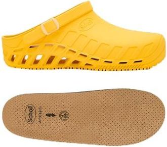 Scholl Clog Evo Jaune + Semelles Anatomiques et Antistatiques pour Clog Evo - Jaune/Marron