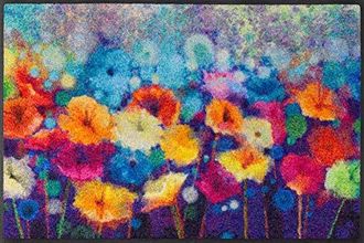Wash+Dry Flowerlover Tapis Del Sol, Polyamide Dos : Caoutchouc Nitrile, Multicolore, 50x75cm