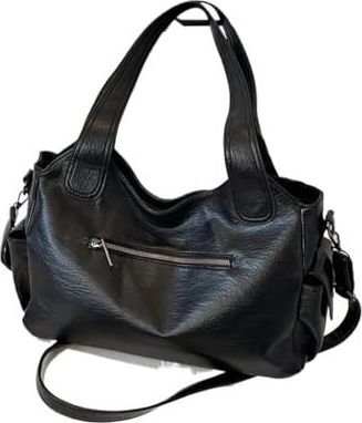 Generic Sac &agrave; main pour femme - Grande capacit&eacute; - Sac fourre-tout Stylsih - En cuir souple - Pour femme, Noir, Taille unique