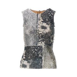 Maison Margiela Sequinned floral patchwork top Woman S