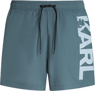 Karl Lagerfeld Karl Lagerfeld, Karl Logo Short Boardshorts, Grey, Men, Beachwear