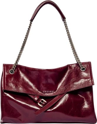 Orciani Femme, Sacs, Rouge, Taille: ONE Size Sac élégant en cuir avec poignées en chaîne