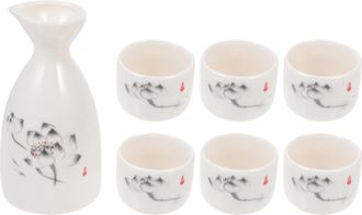 Luxshiny Japanisches Sake Set Keramik Sake Becher Und Kanne Trinkset F&uuml;R Teeparty Und Heimdekoration Pink