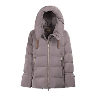 Moorer Seidiger Brauner Mantel mit Kapuze - - Jackets - Damen - Braun - M