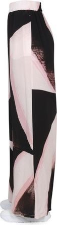 Alexander McQueen Brushstroke Graphic Silk Trousers - Black