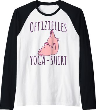 Jimbeels Offizielles Yoga-Shirt Yogalehrerin Schweinchen YogaOffizi Raglan