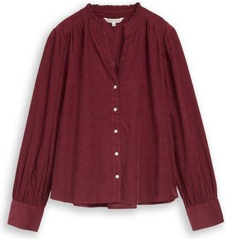 Tom Tailor Langarmbluse Blusen & Shirts Cordbluse mit R&uuml;schenkragen