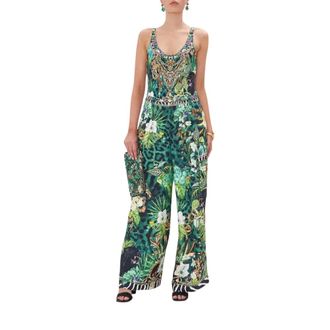 Camilla Wide Utility Pants Sing My Song - - Jumpsuits & Playsuits - Damen - Gr&uuml;n - S