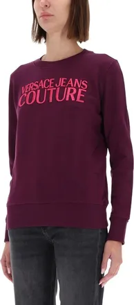 Versace Jeans Couture Logo Cotton Sweatshirt - Bordeaux