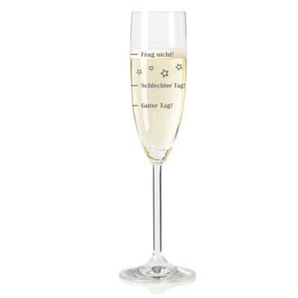 Leonardo Leonardo Sektglas, Guter Tag!, Schlechter Tag!, Frag Nicht!, Geschenk Stimmungsglas mit lustiger Gravur, Mood Sekt Glas, 210 ml