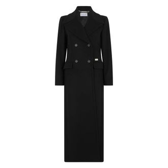 Philipp Plein Femme, Manteaux, Noir, Taille: 38 FR Duke Long Coat Baroque Skull