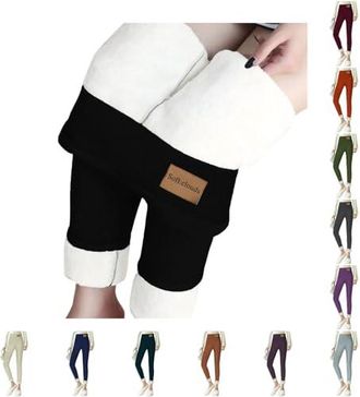 Generic Legging thermique doubl&eacute; en polaire pour femme, leggings &eacute;pais dhiver, couche de base douce taille haute, sous-v&ecirc;tements thermiques pour femme pour te