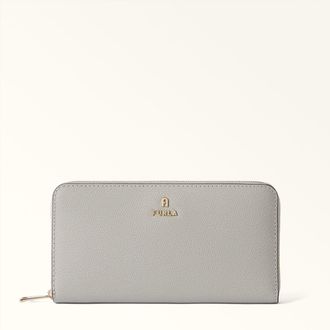 Furla Camelia Zip-around-portemonnaie Xl Stone Gray+cremino Int. Grau Strukturiertes Leder Damen