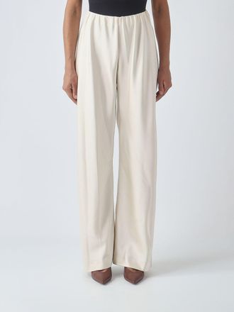 Meimeij Pantalon palazzo en cr&ecirc;pe &agrave; taille haute &eacute;lastiqu&eacute;e