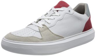 Geox U DEIVEN Sneaker, White/DK RED, 39 EU