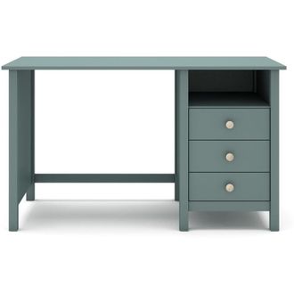 PEGANE Meuble de bureau, table de bureau avec 3 tiroirs coloris vert p&eacute;trole - Longueur 120 x Profondeur 54 x Hauteur 74 cm -PEGANE