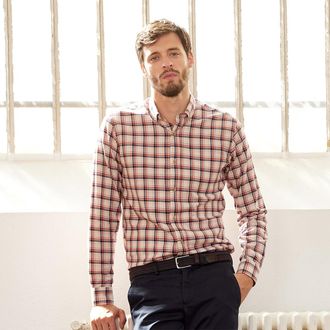 Bexley Alderick - Chemise homme bleu marine rouge et ecru