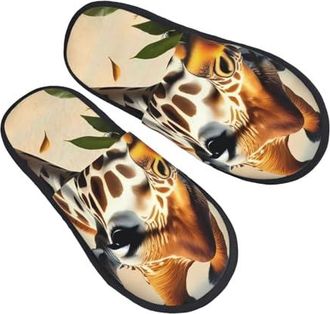 Generic Pantoufles Girafe Mangeant Des Feuilles (Impression) Chausson Maison Doux Chaussons Pour Int&eacute;rieur Ext&eacute;rieur Homme L