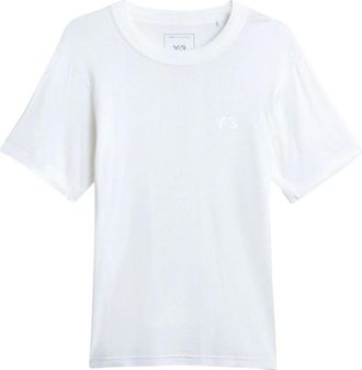 Yohji Yamamoto Femme, Tops, Blanc, Taille: 38 FR Slim Short Sleeve Tee