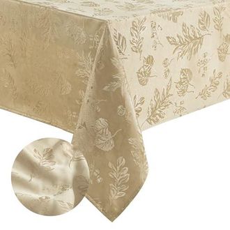 Elrene Home Fashions Élégante Nappe tissée en Jacquard damassé Infroissable Taupe 152,4 x 213,4 cm