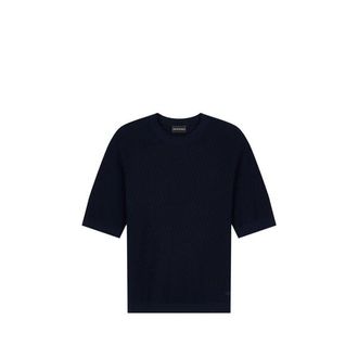 Emporio Armani Pull &agrave; manches courtes &agrave; chevrons en maille de coton