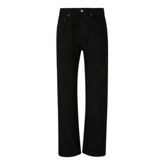 Palm Angels Homme, Jeans, Noir, Taille: W30 Jean Slim Noir en Coton avec Logo Brod&eacute;
