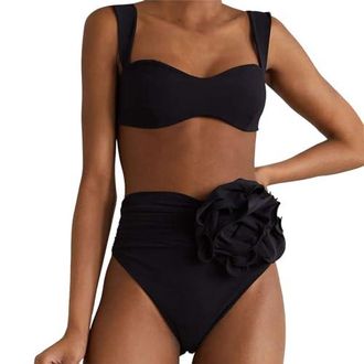 Generic Bikini pour Femme, Maillot de Bain, d&eacute;contract&eacute;, Europe Am&eacute;rique, Rose, Trois Fleurs, Maillot de Bain, Femme, Taille Haute, Bikini Sexy, Deux pi&egrave;ces E