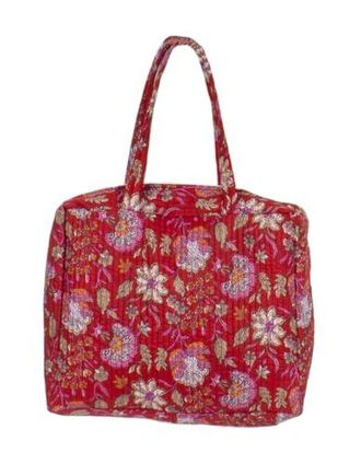 Coline Sac matelass&eacute; imprim&eacute; floral - Couleur : Rouge