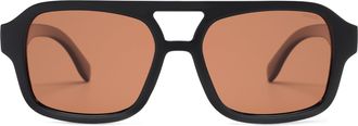 Sojos Retro Rechteckig Polarisierte Sonnenbrille Damen Herren Eckig Vintage Trendy Quadratisch Sonnerbrillen mit UV400 Schutz SJ2342 (Schwarz & Rötlichbraun