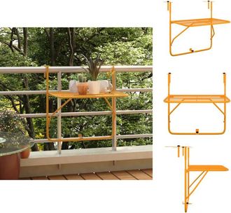 vidaXL Balkontisch Gelb 60x40 cm Stahl - Balcontisch - Gartenm&ouml;bel - Esszimmertisch - Stahlttisch - Klappbarer Tisch