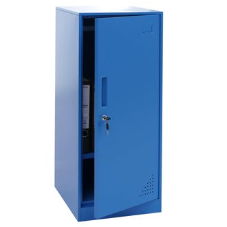 Mendler Spind HWC-P63, Schlie&szlig;fach Wertfachschrank Schlie&szlig;fachschrank T&uuml;r Kleiderstange, 90x38x45cm Stahl - blau