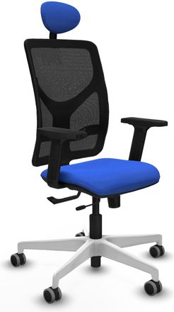 Piqueras y Crespo Call Center Sattelstuhl mit 2D-Armlehnen, h&ouml;henverstellbarer Lendenwirbelst&uuml;tze und festem Kopfteil, ausgestattet mit Syncro/Traslack und Schneidescha