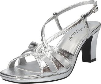 Easy Street Sandales &agrave; talons Valorie pour femme, Argent froiss&eacute;, 9 X-Wide