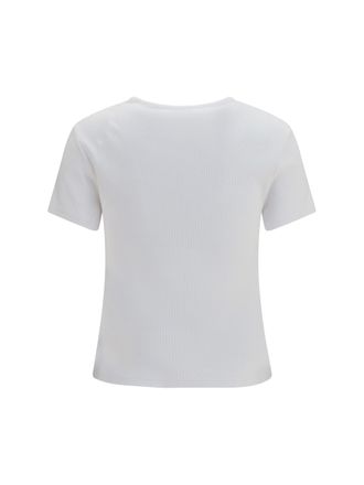Off-white Womens Off Stamp T-Shirt White-Black Cotton; Elastane T-Shirts And Polos