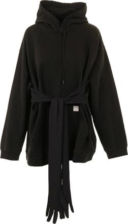 Maison Margiela Femme, Robes, Noir, Taille: 40 FR Robe Sweat &Agrave; Capuche Avec Gants