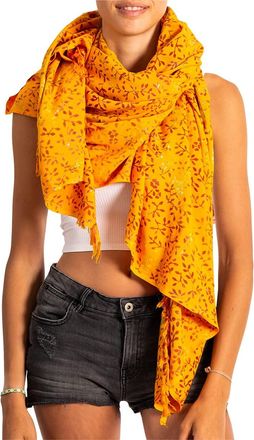 Panasiam Scarf Batik 190X116cm, B303 orange leaf, L