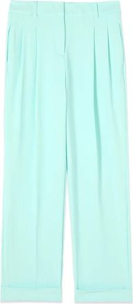 Oltre Femme, Pantalons, Vert, Taille: 38 FR Pantalon en cr&ecirc;pe avec plis