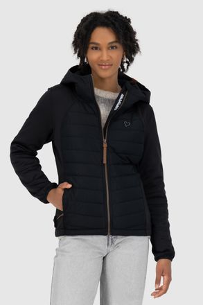 Alife And Kickin Hybridjacke ALIFE & KICKIN SoleneAKA, Damen, Gr. L, schwarz (moonless), Web, Obermaterial: 95% Polyester, 5% Elasthan, unifarben, figurbetont h&uuml;ftlang