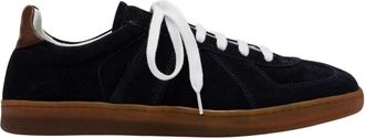 Elia Maurizi Homme, Chaussures, Bleu, Taille: 40 EU Baskets en Cuir Nappa et Daim