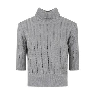 Ermanno Scervino Kurz&auml;rmliger Pullover - - Knitwear - Damen - Grau - S
